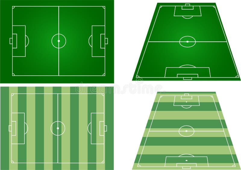 Football Field from Different Angles. Top View. Isolated Objects Stock ...