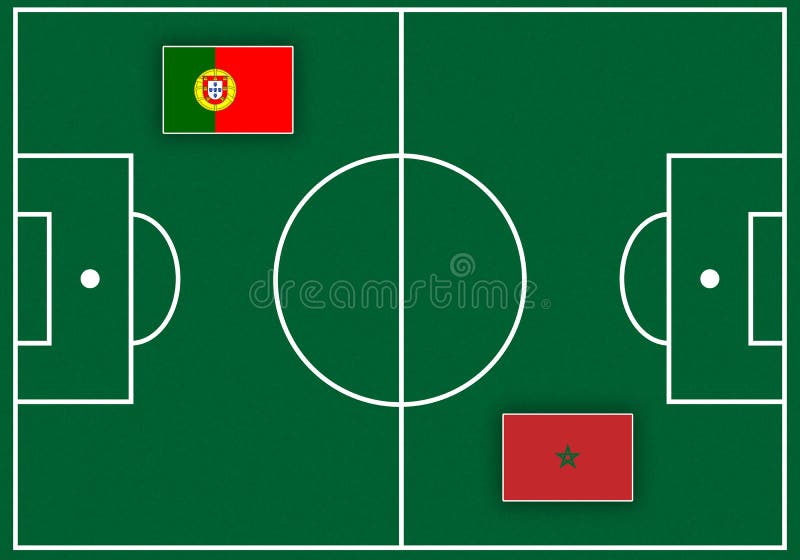 Football field with flags stock illustration. Illustration of country ...