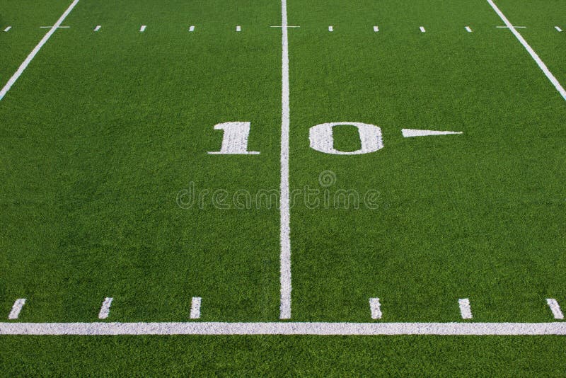 Ten Yard Line On American Football Field Stock Image - Image of stadium ...