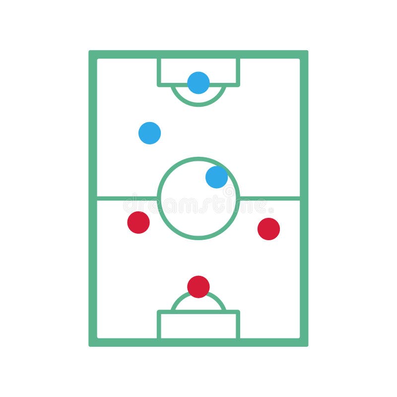Football Field Icon, Football Tactics, on a White Background, Vector ...