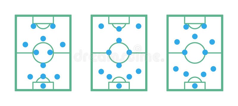 Football Field Icon, Football Tactics, on a White Background, Vector ...