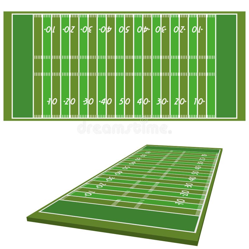 Football Field Isolated on White Background Stock Vector - Illustration ...