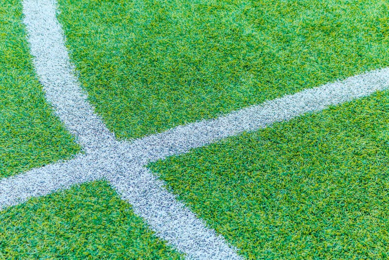 The Football Field Line with Artificial Grass. Stock Photo - Image of ...