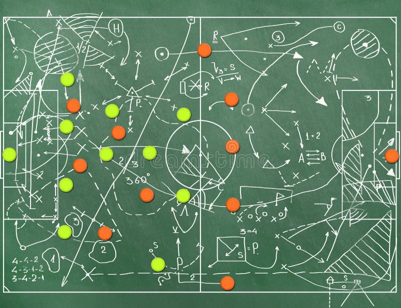 Football Field with Markings Coaching Setting Stock Illustration ...