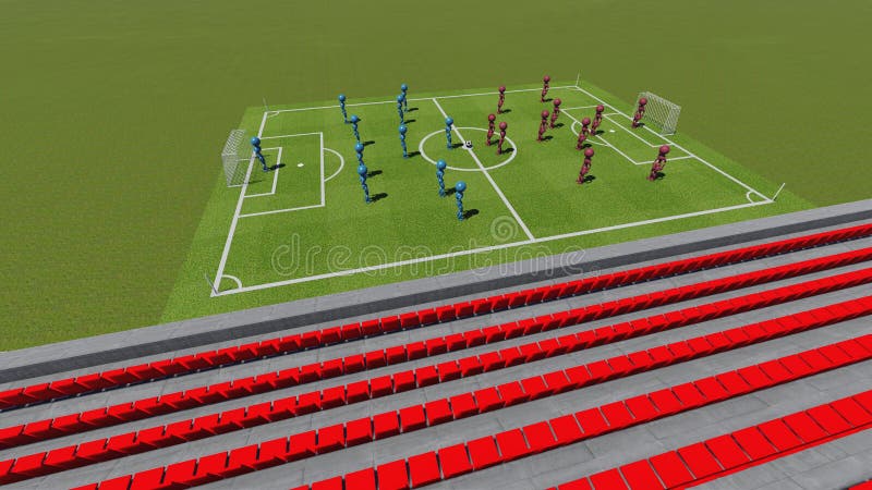 Football Field with the Players #1 Stock Image - Image of action ...