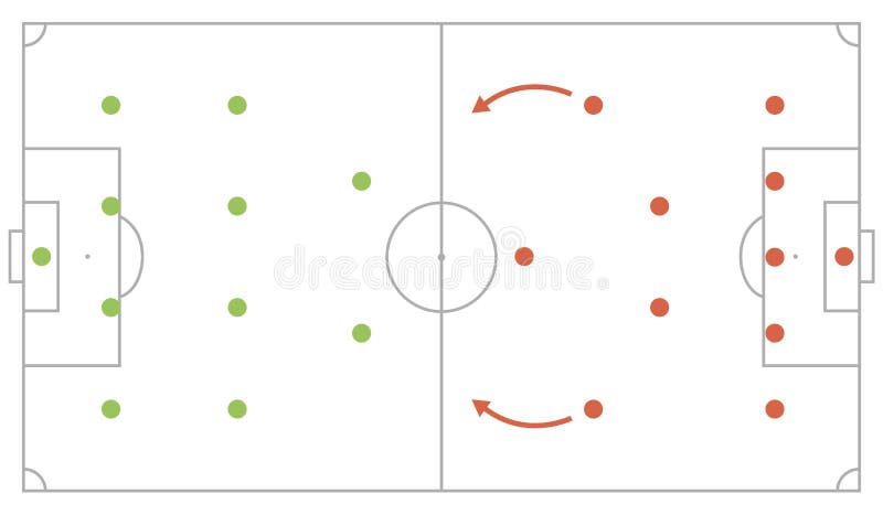 Football field scheme stock vector. Illustration of board - 90097591