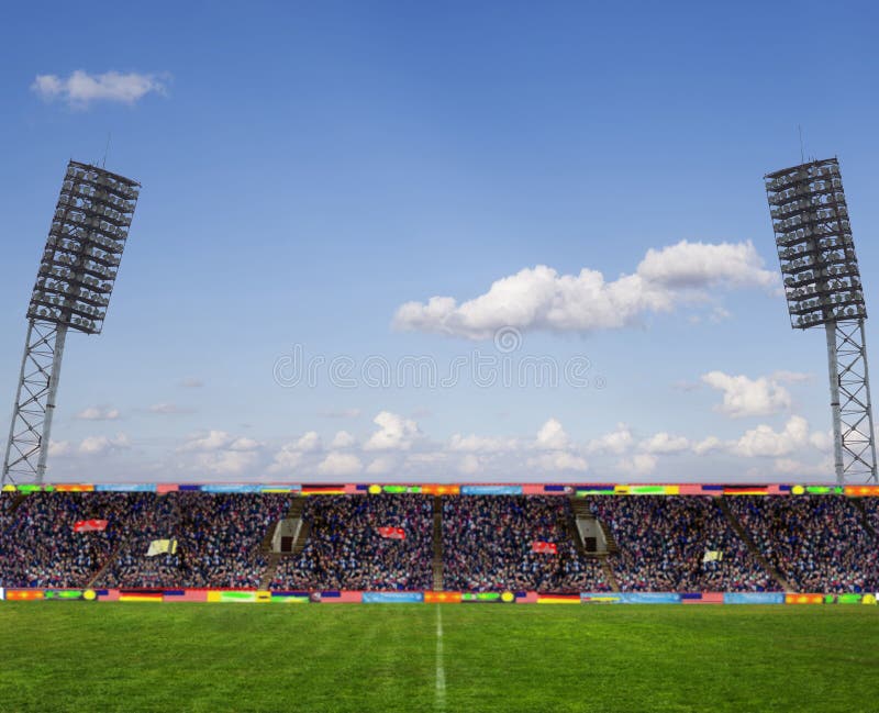 Football Field with Score Board Stock Photo - Image of modern, play ...