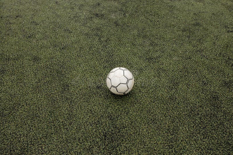 Football Field with Soccer Ball Stock Image - Image of competition ...