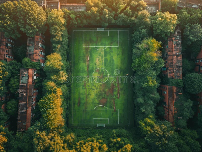 Football field top view stock illustration. Illustration of textured ...