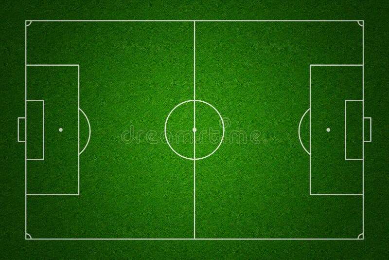 Football Field Top View with Standard Markings Stock Illustration ...