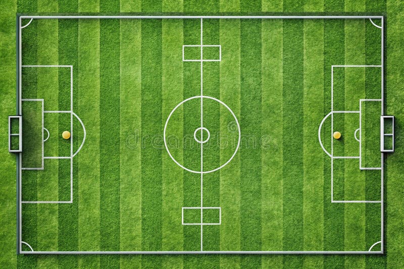 Football Field Top View with Standard Markings Stock Illustration ...