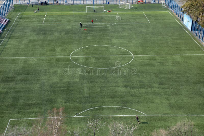 Football Field. the Training of Athletes Stock Photo - Image of sport ...
