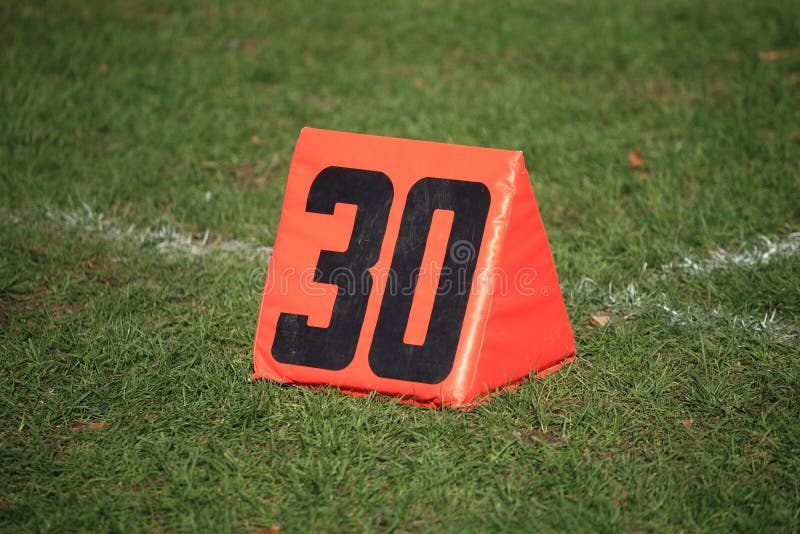 Football Field Yard Marker stock image. Image of twenty - 21727509