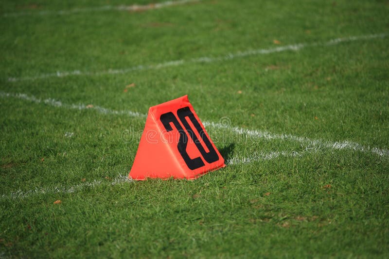 Football Field Yard Marker stock image. Image of twenty - 21727509