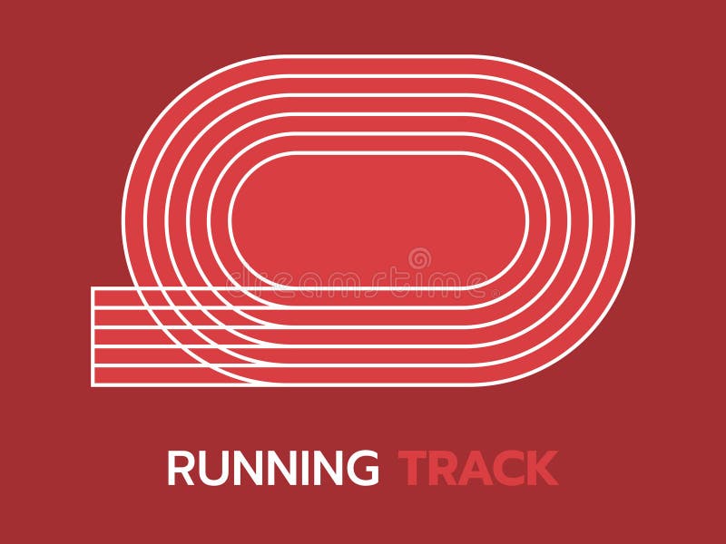 Red Running Track. Sports Stadium Aerial Top View Stock Vector ...