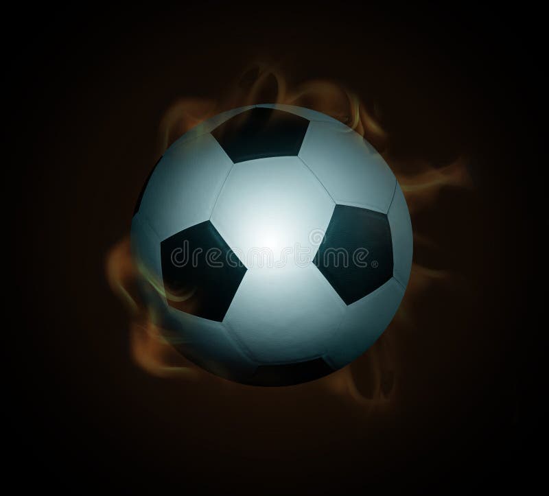 Football with Fire on Black Background Stock Image - Image of abstract ...
