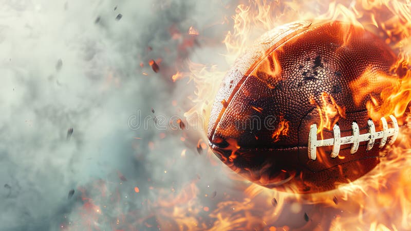 Football is on Fire and Surrounded by Fire. AI Generated Stock ...