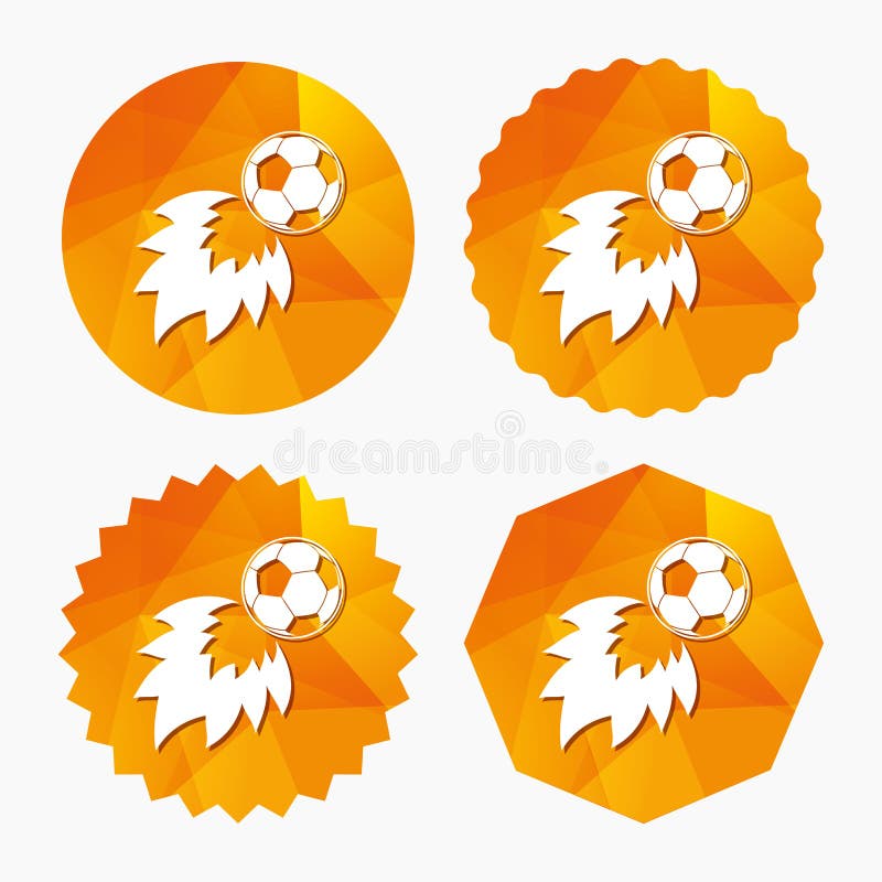 Football Fireball Sign Icon. Soccer Sport Symbol Stock Vector ...