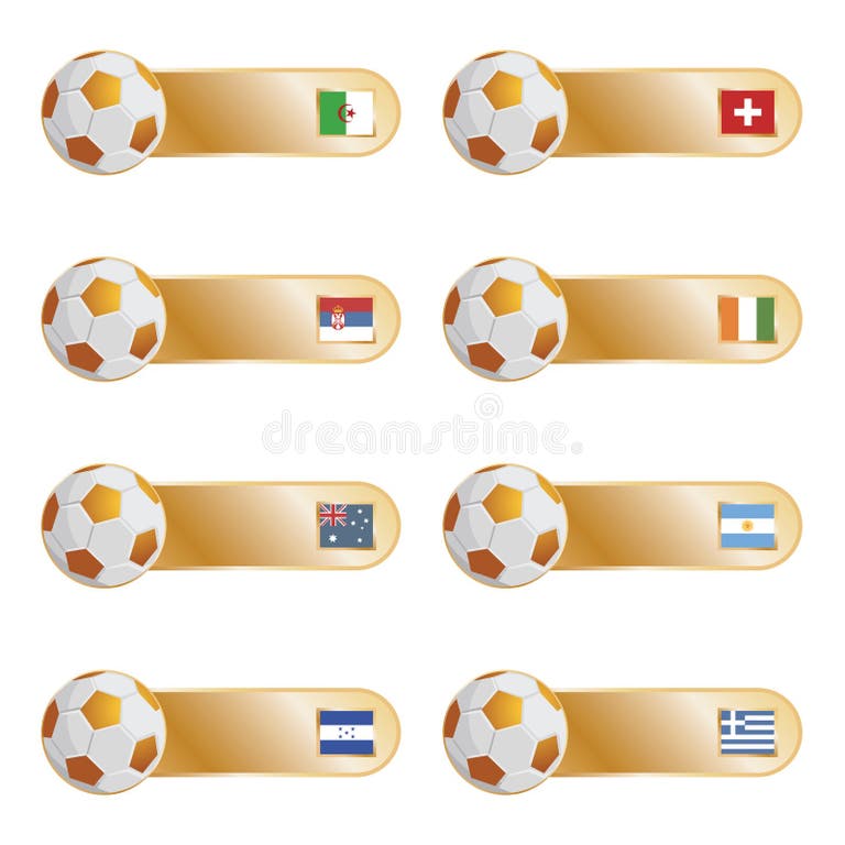Football flag tabs stock vector. Illustration of team - 14641579