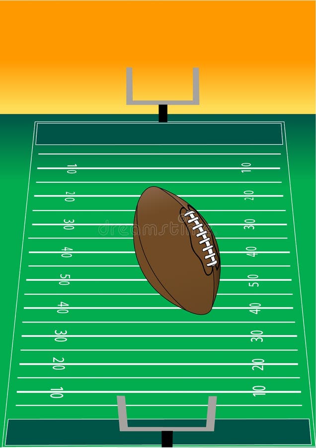 Football flying over field stock vector. Illustration of motion - 4396036
