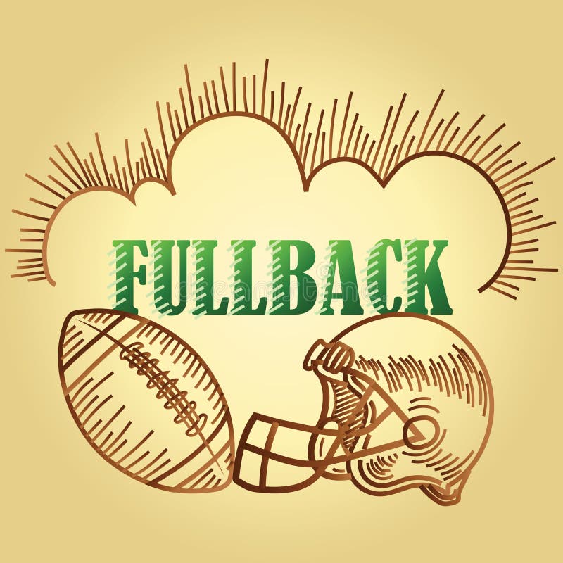 Football Fullback Position Text. Vector Illustration Decorative ...