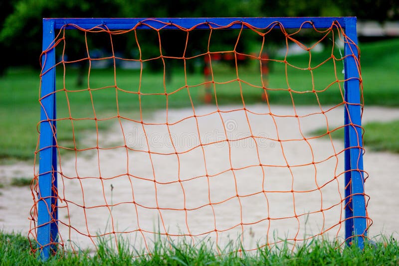 Small Soccer Gate, Goalpost in a Park Stock Image - Image of schoolyard ...