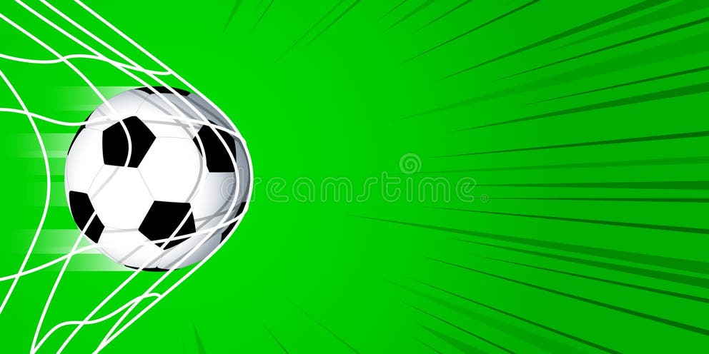 Ball Flys in the Goal. Soccer or Football Concept with Copy Space Stock ...