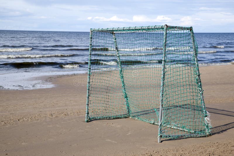 Football Goal stock image. Image of ocean, water, beach - 52375819