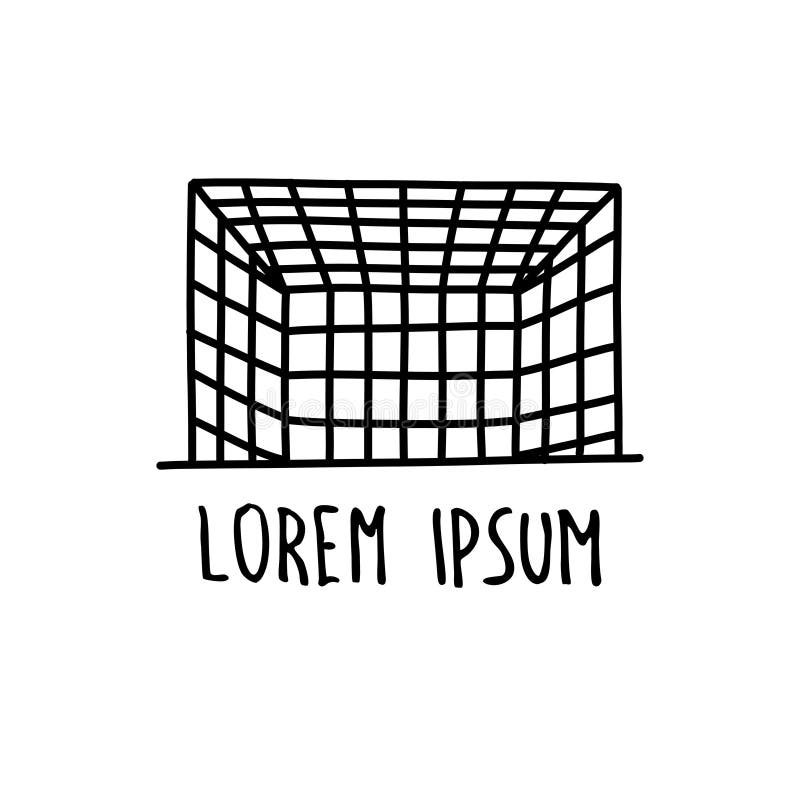 Football Goal Doodle Icon, Vector Logo Illustration Stock Illustration ...