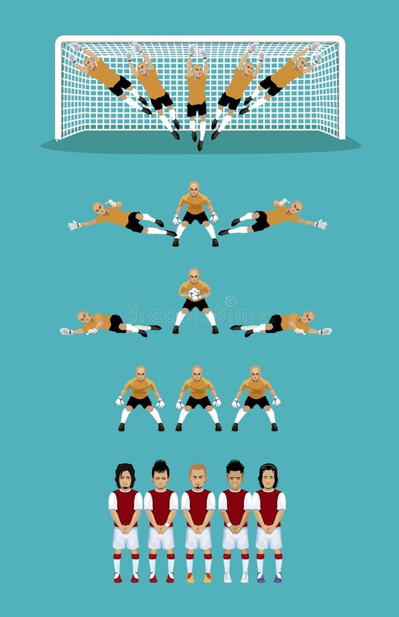 Football, Goal Keeper Action Vector Illustration. - Vector Stock Vector ...