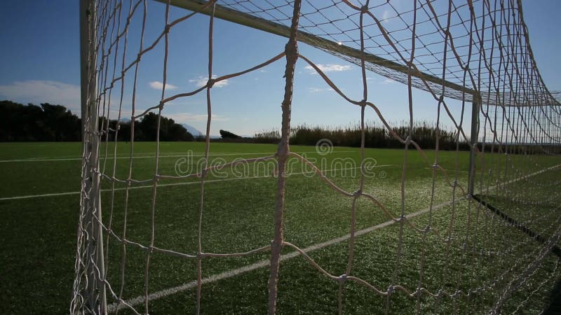 Football Goal Post with Nets in Stadium Stock Video - Video of training ...