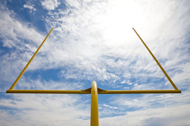 Football Goal Posts - Whispy White Clouds Blue Sky Stock Image - Image ...