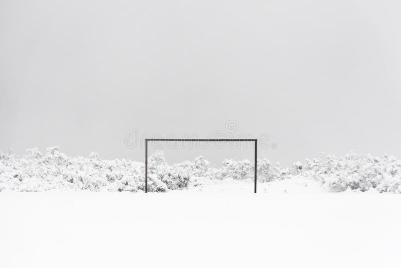 Football goal in snow stock photo. Image of white, frost - 51065602