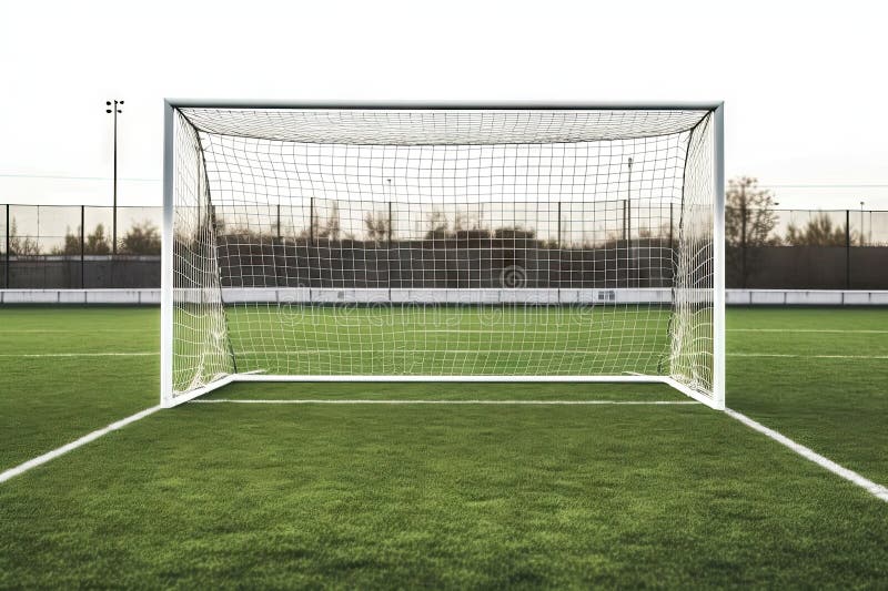 Football Goal Stadium Green Grass Stock Photo - Image of athletic, goal ...