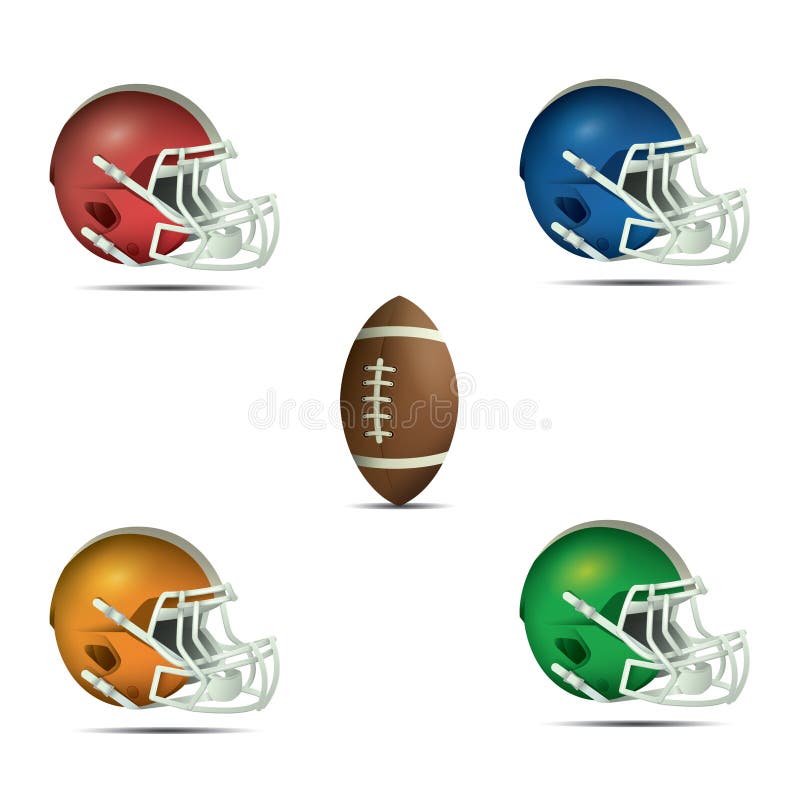 Football and Helmets. Vector Illustration Decorative Design Stock ...