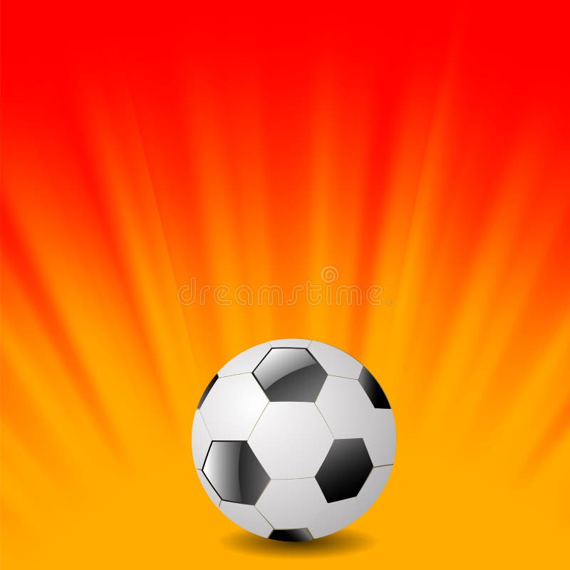 Football Icon on Orange Background Stock Vector - Illustration of ball ...
