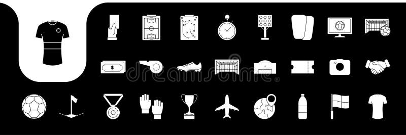 Football Icon Set Collection Design Vector Stock Vector - Illustration ...