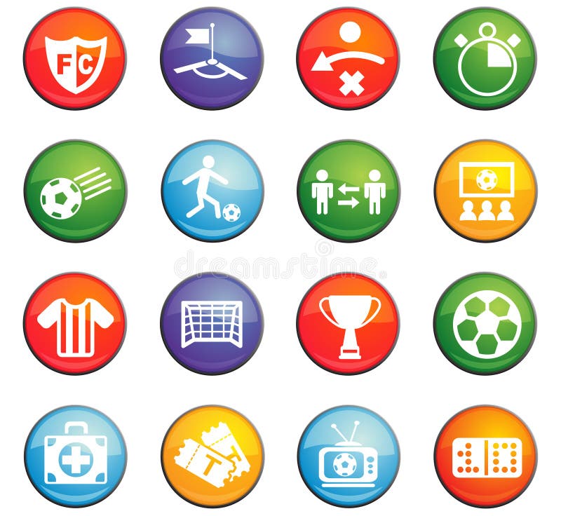 Football icon set stock illustration. Illustration of element - 89192798