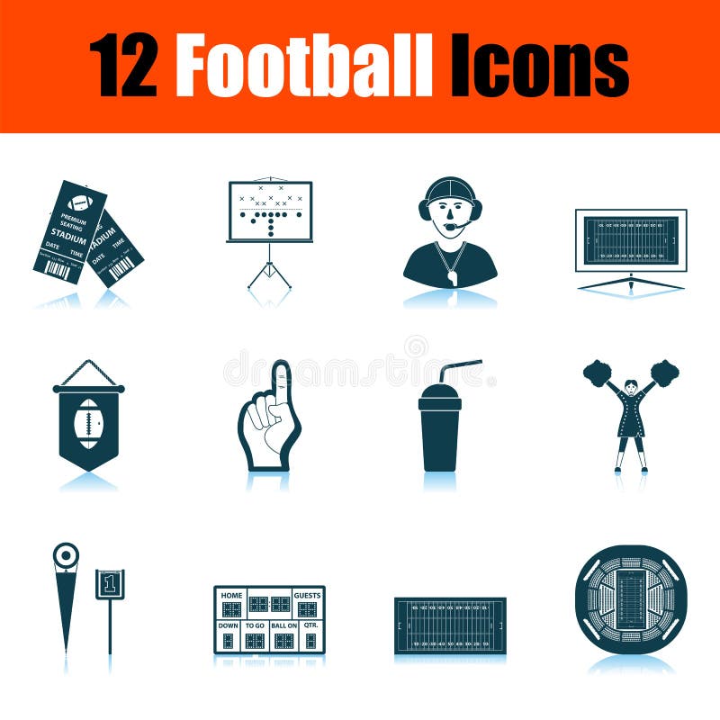 Football Icon Set stock vector. Illustration of american - 146071363