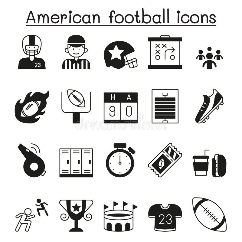 Football Icon Set Vector Illustration Graphic Stock Illustration ...