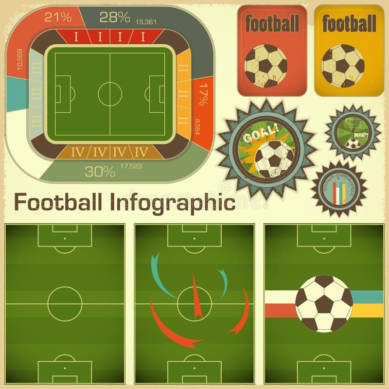 Football Infographic Elements Stock Vector - Illustration of field ...