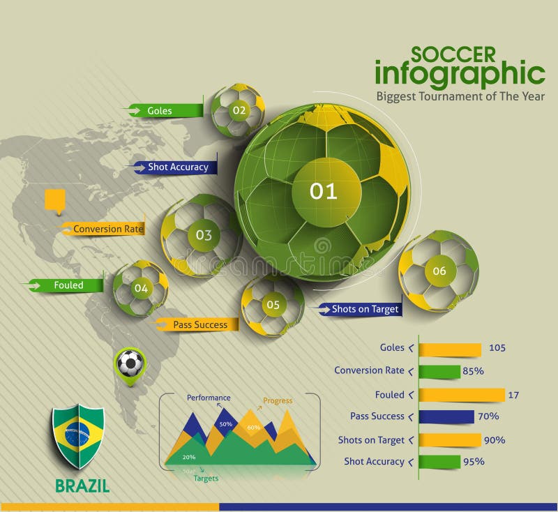 Football Infographic Elements Stock Vector - Illustration of field ...