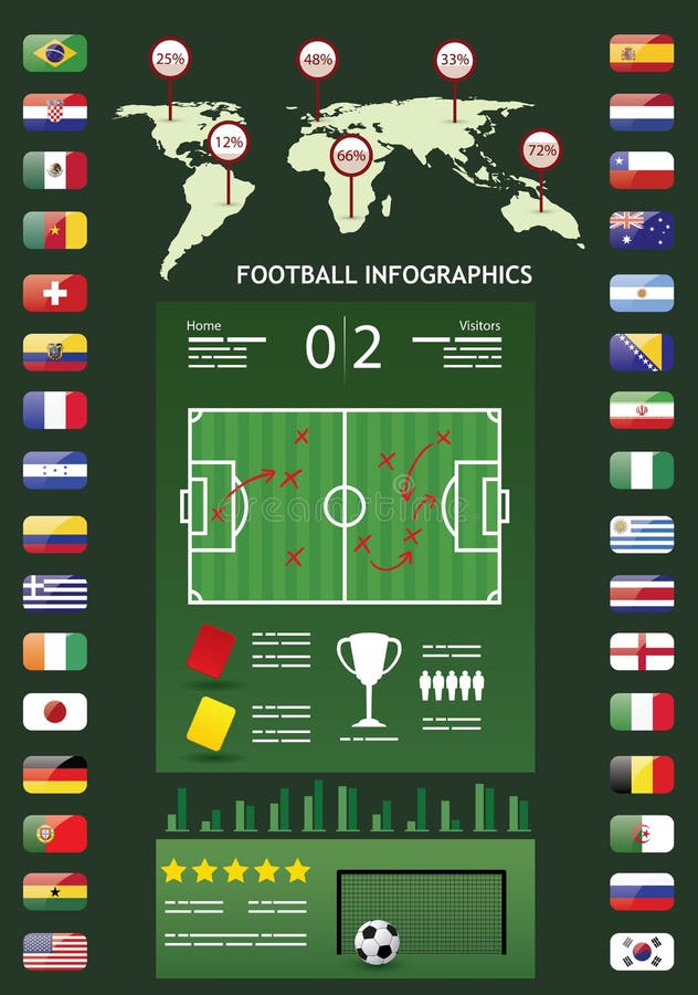 Football Infographic Elements Stock Vector - Illustration of field ...