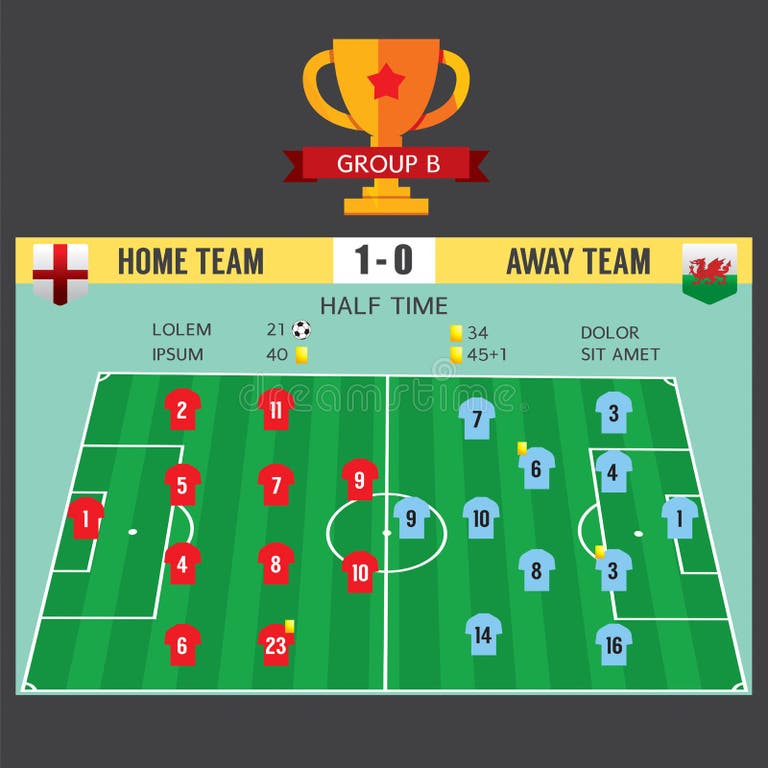 Football Information Statistics. Stock Vector - Illustration of layout ...