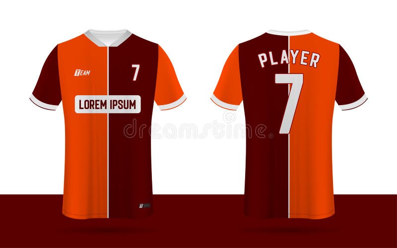 Football Jersey Front and Back Design Template Stock Vector ...