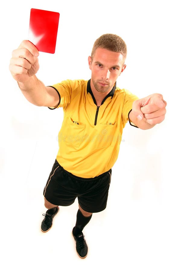 Football judge with card stock image. Image of color, concept - 8653617