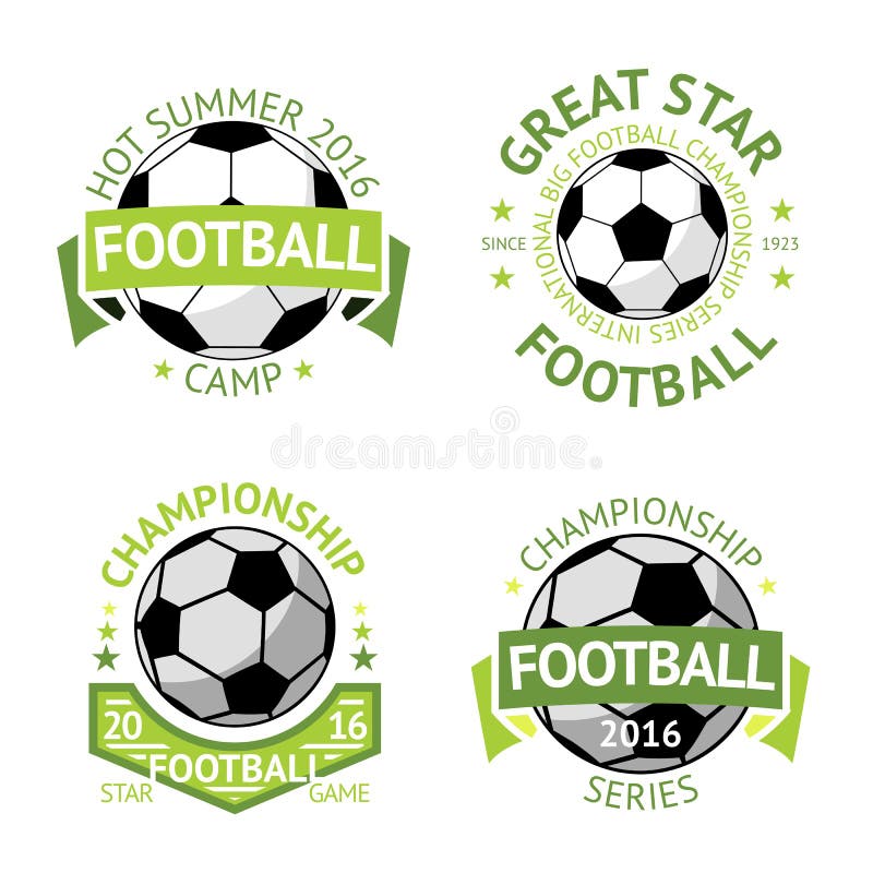 Football Labels, Green Vintage. Vector Stock Vector - Illustration of ...