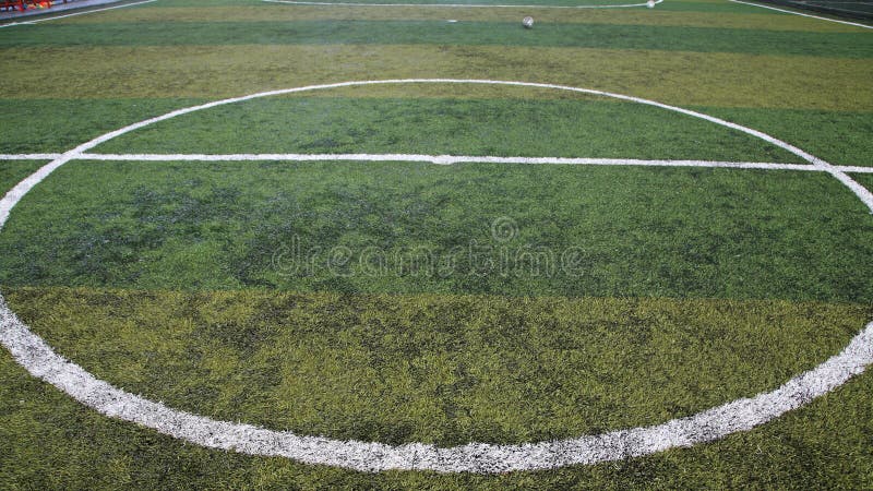 Football Lined Green Grass Field at Kick Off Stock Image - Image of ...