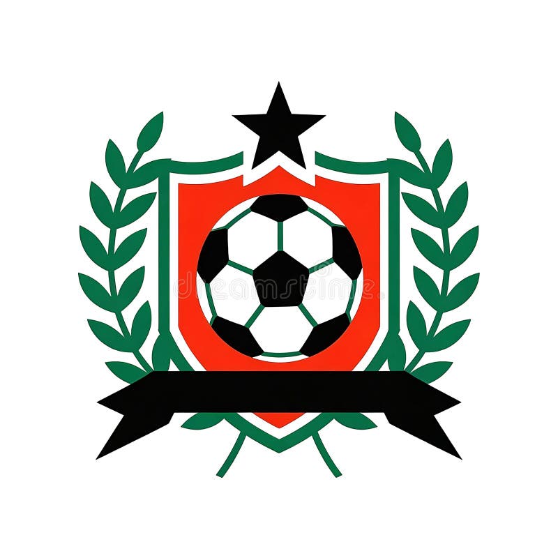 Football Logo with Shield, Ball, and Star Elements Stock Illustration ...