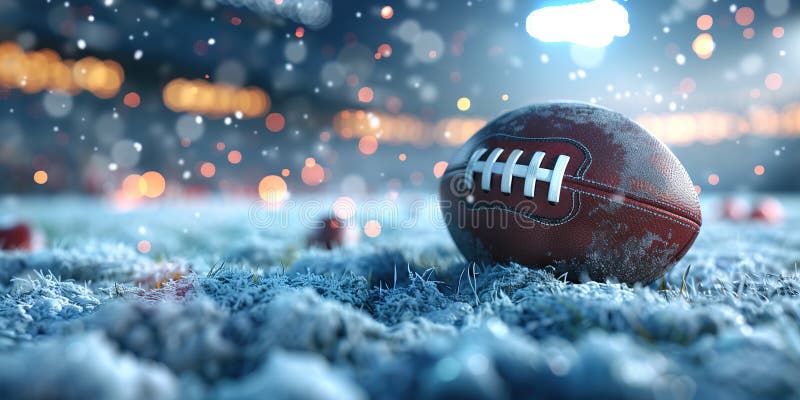 A Football is Lying on the Snow on the Field. a Football is Lying on ...